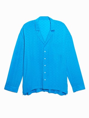 Savage X Fenty Monogram Voile Sleep Shirt in Surf Blue Size Small NWT ...