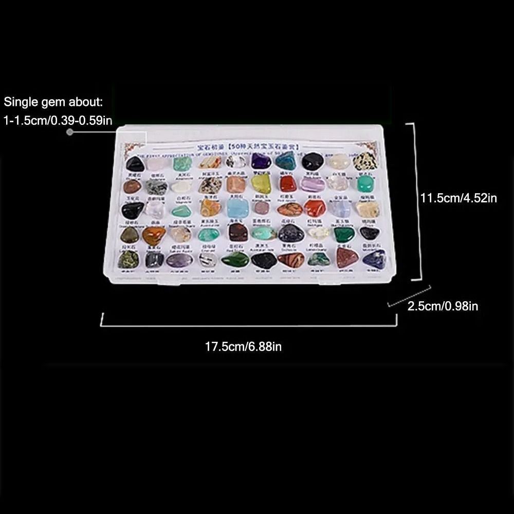 50pcs/box Multicolor Natural Gems Specimens Quartz Samples Geography ...