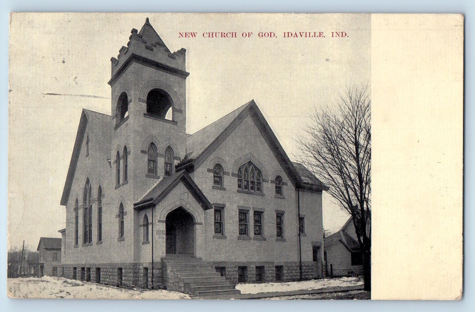 Idaville Indiana IN Postcard New Church Of God Exterior Scene 1913 ...