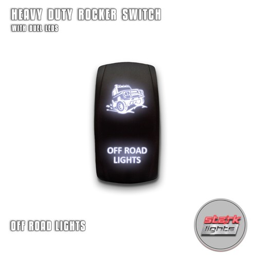 WHITE Laser LED Rocker Switch 5 Pin Dual Light 20A 12V ON OFF - OFF ...