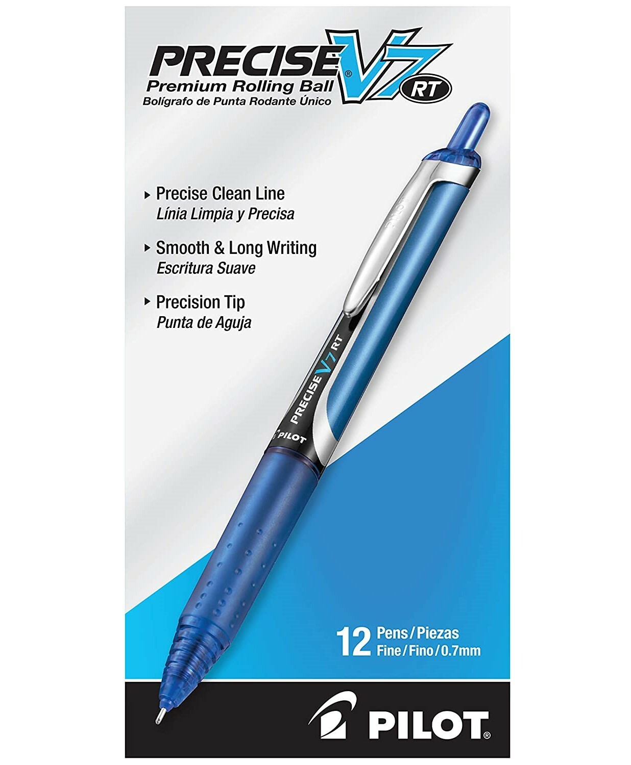 26068 Pilot Precise V7 RT Rollingball Pen, Fine 0.7mm, Blue, Pack of 36 ...
