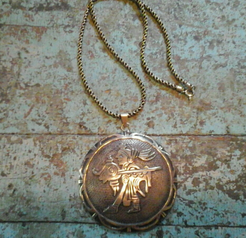Vintage Sterling Mexican God Pendant and Chain Necklace | eBay