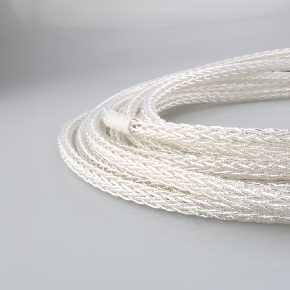 Pair HI-End OCC 8AG 7N Silver Plated Hifi Speaker Cable with Spade ...