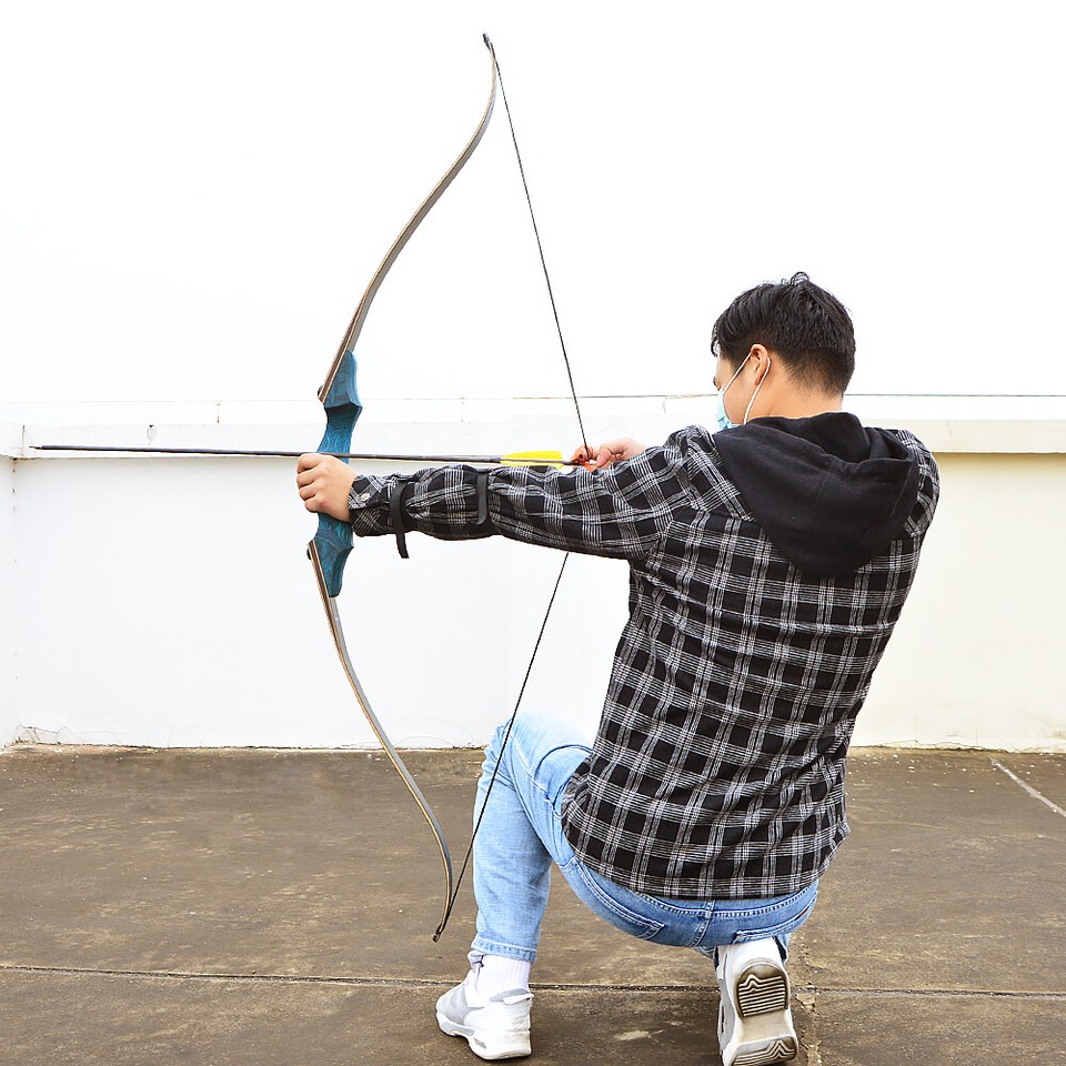 60" Recurve Bow 20-60lbs Archery Takedown Wooden Bow Riser Limbs ...