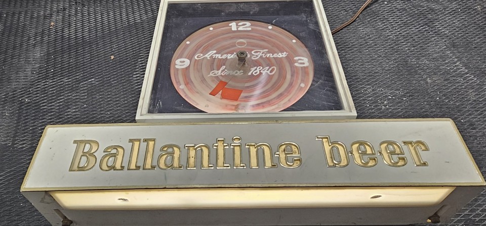 Vintage Ballantine Beer Motion Lighted Sign Clock Working | eBay