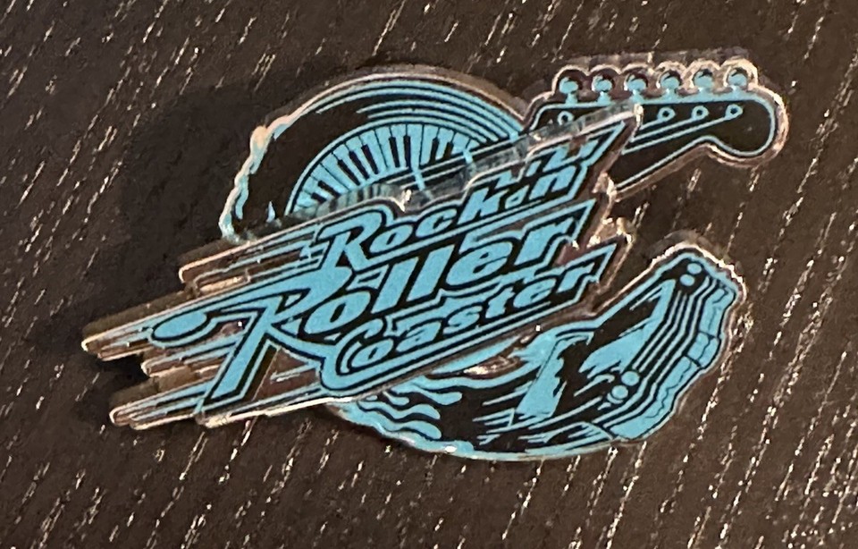 Walt Disney World Rock ’N’ Roller Coaster Pin Guitar Car Logo Blue Pin ...