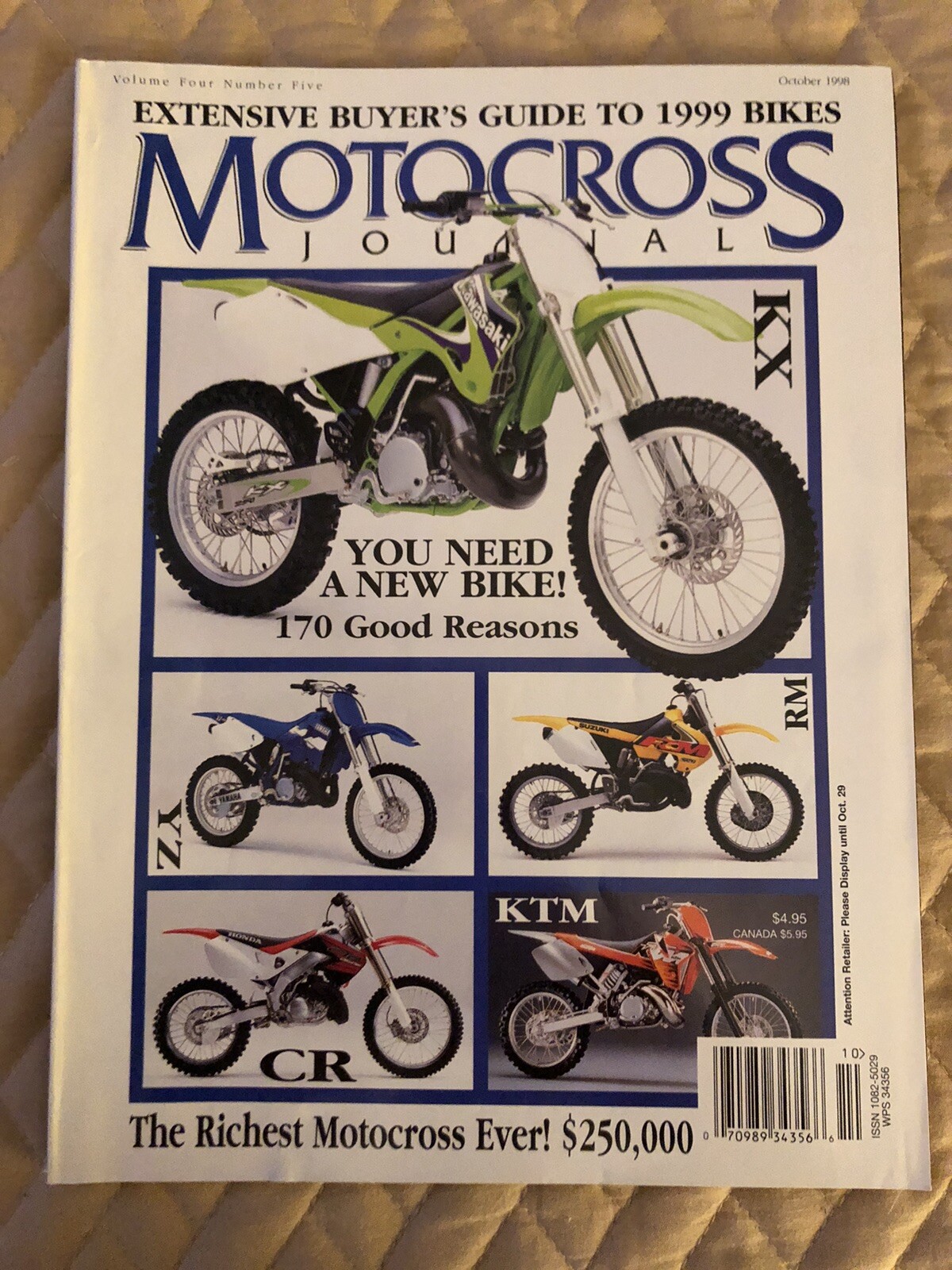 Motocross Journal - Vintage Motorcycle Magazine October 1998 | eBay