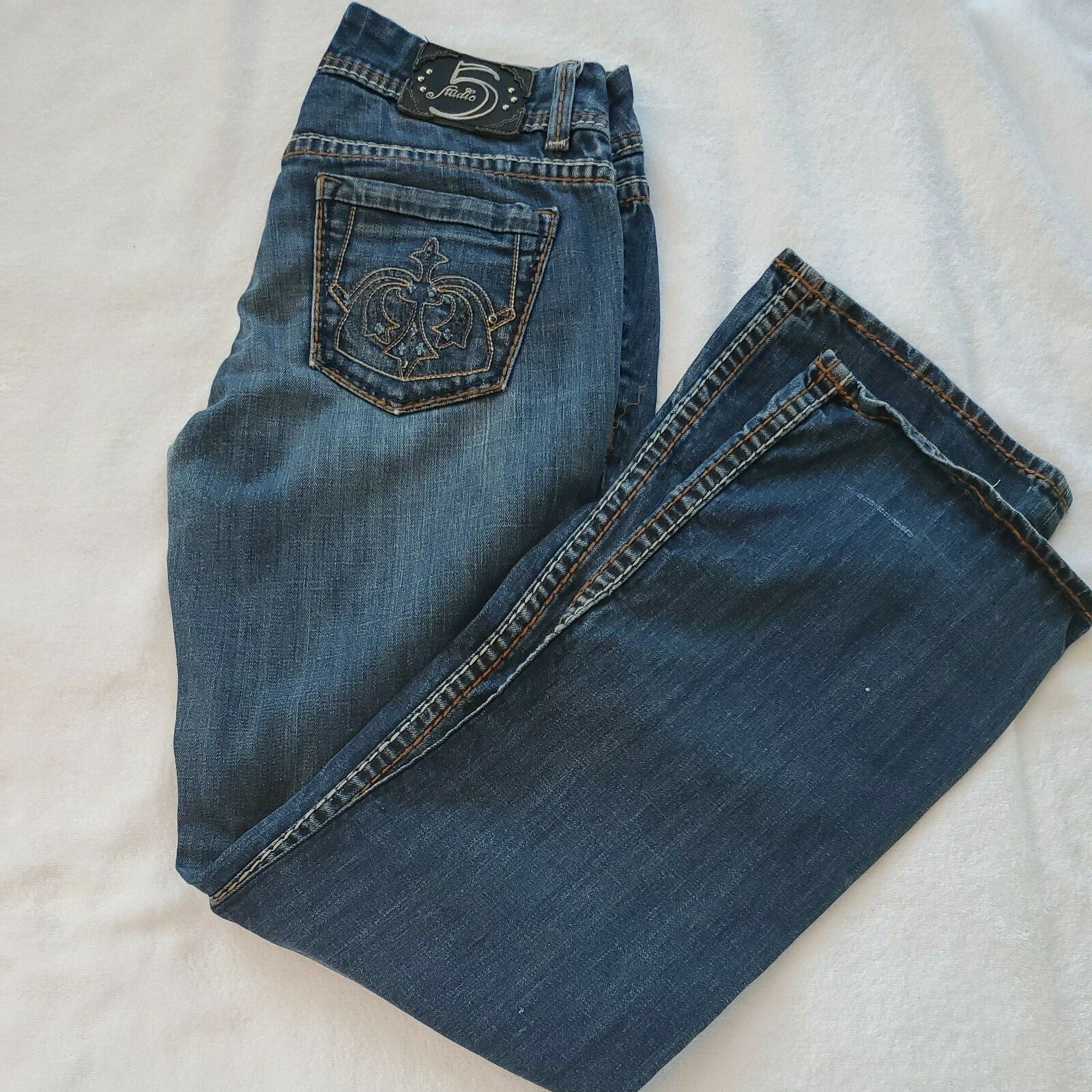 Studio 5 Thick Stitch Bootcut Denim Blue Jeans Women'… - Gem