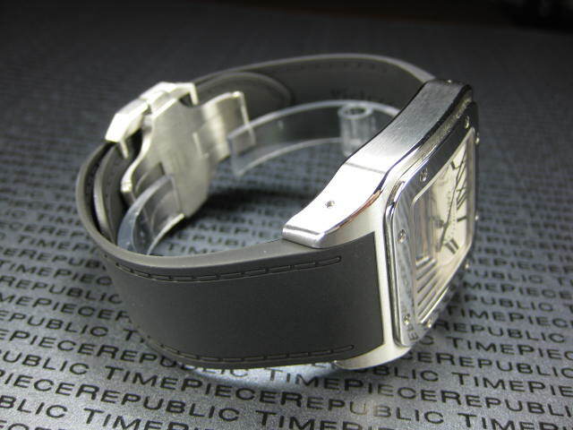 New 20mm PU Rubber Strap CARTIER SANTOS 100 Medium Band Black Color 20 ...