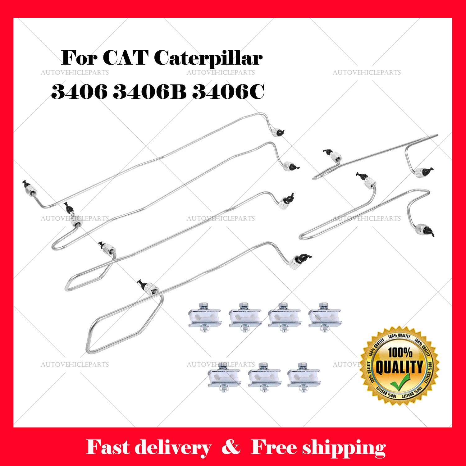Fuel Injection Line Kit 6 Pcs 3406 1917941 1917942 1917943 for CAT ...