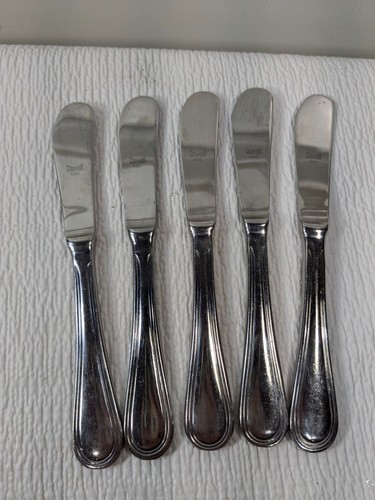 Mepra Inox Norma Butter Knife set 5 stainless steel heavy table knives ...