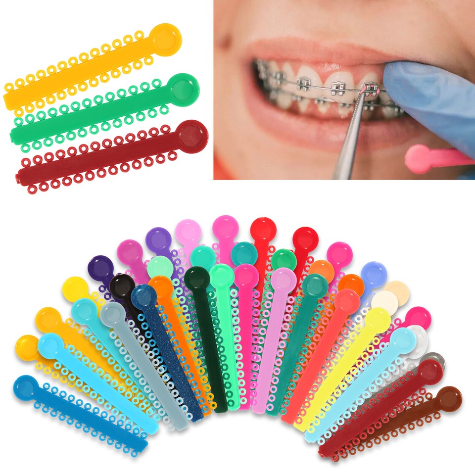 Dental Orthodontic Ligature Tie Bands Elastic Braces /Wax 10 Scents ...