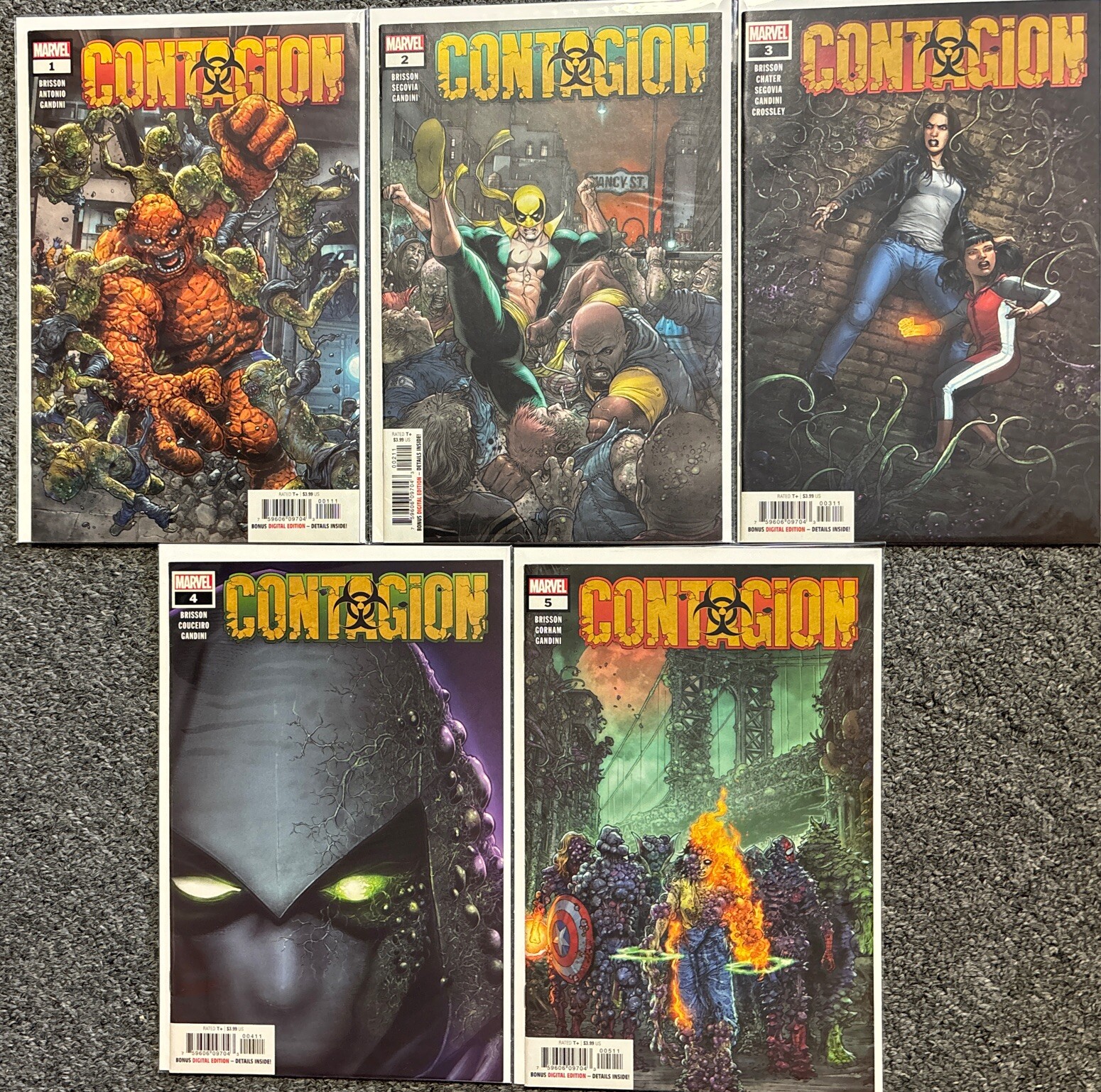 Marvel Comics CONTAGION COMPLETE SET # 1-5 MOON KNIGHT THE THING VF/NM ...