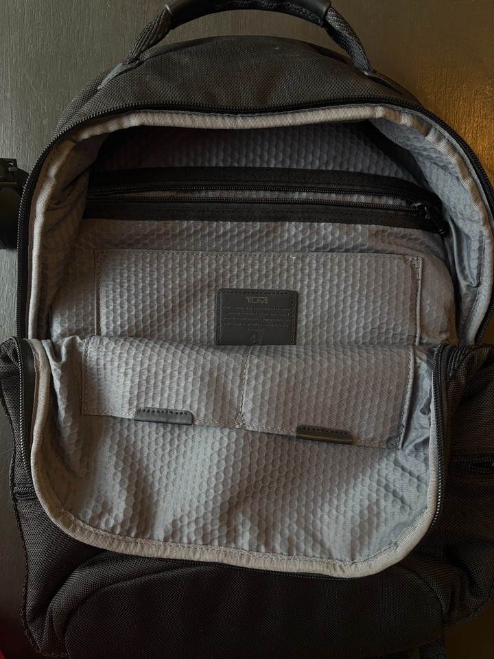 Tumi Alpha Bravo Essential Backpack - Black w/ Brown Accents; Excellent ...