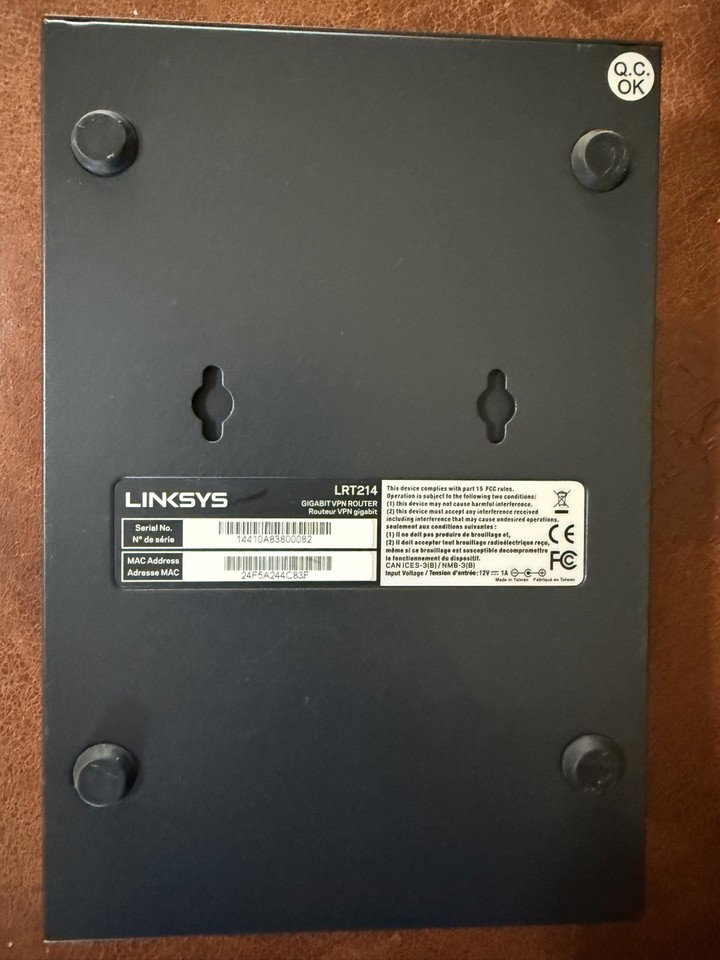 Linksys LRT214 Gigabit VPN Router 4-Port Business Firewall 1-WAN Wired ...