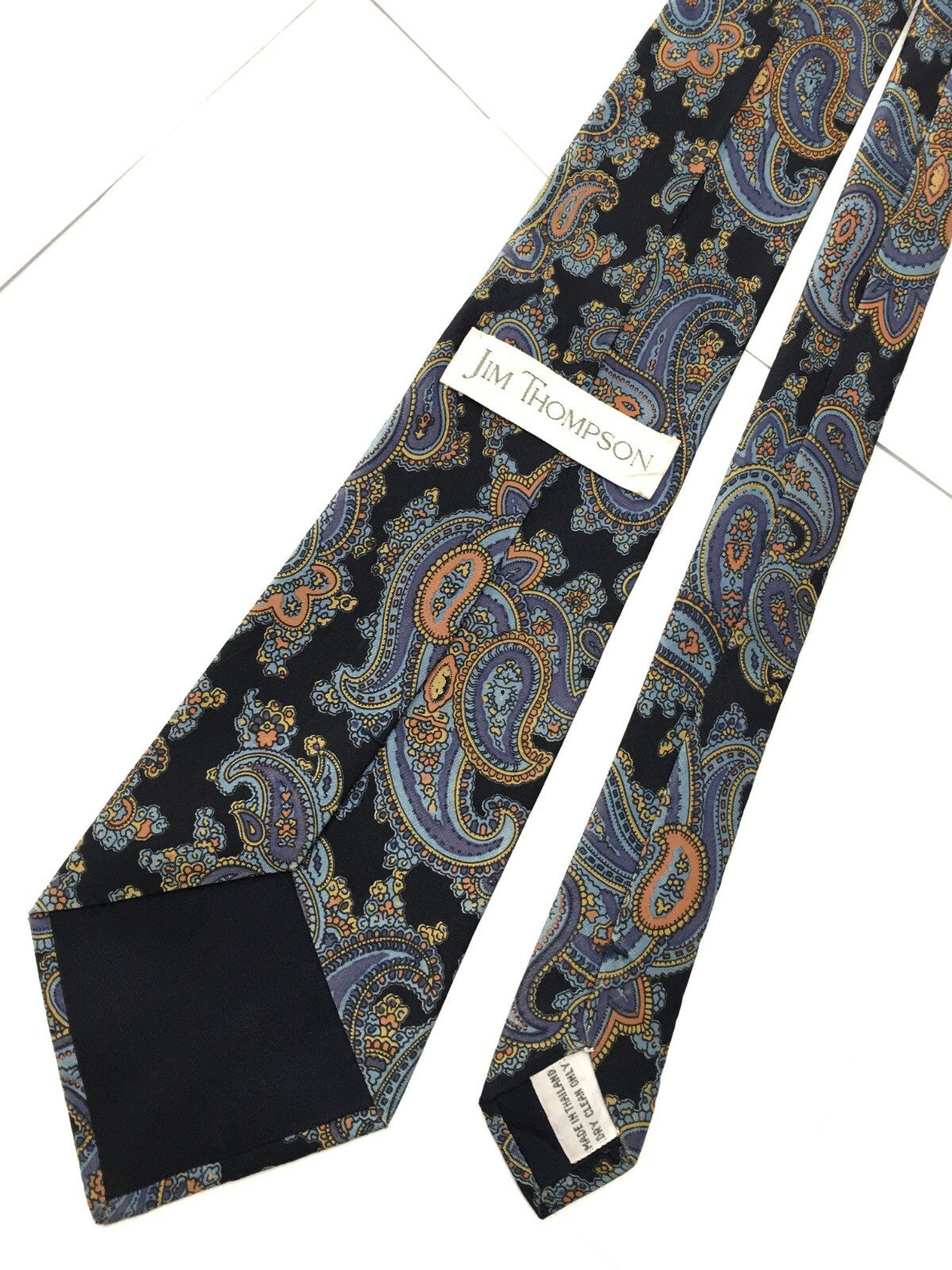 Authentic JIM THOMPSON Batik Paisley Design On Navy B… - Gem