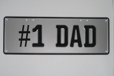 Novelty Embossed Aluminium #1 DAD Number Plate Man cave Garage Shed ...