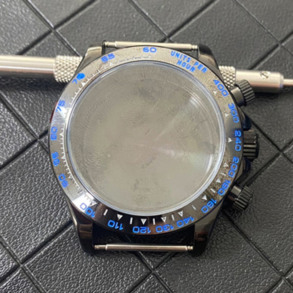 39MM Stainless Steel Sapphire Glass Watch Case Strap for VK63 Quartz ...