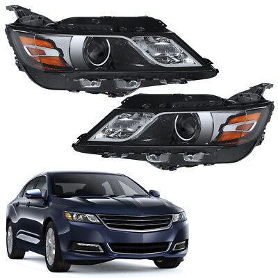 Fit For 2014-2020 Chevy Impala Halogen Headlights Headlamps Pair (Left ...