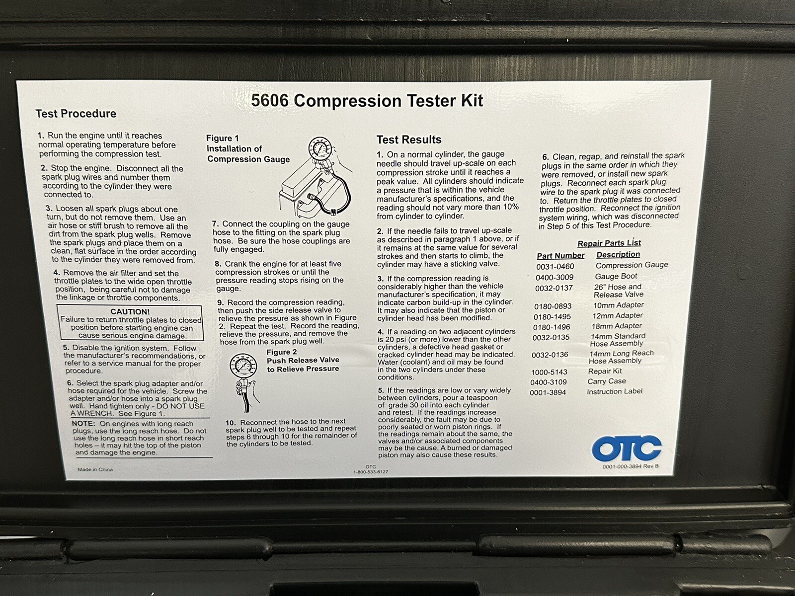 OTC Tools & Equipment OTC 5606 Compression Tester Kit for sale online ...