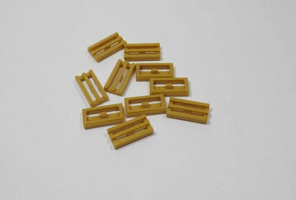 LEGO Lot of 10 Pearl Gold 1x2 Modified Grille Grate Plates G0 | eBay