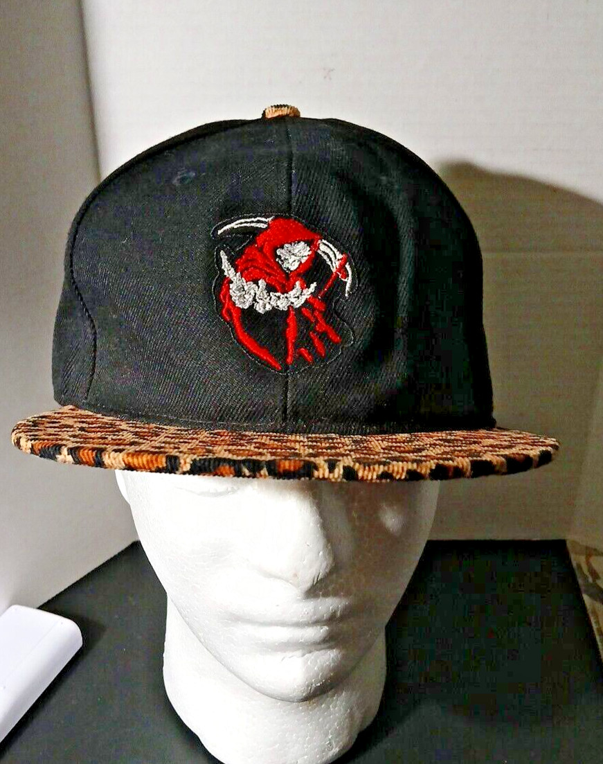 Black Cap With Red Grim Reaper Logo Snapback Cheetah … - Gem