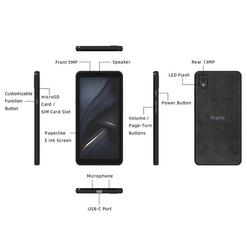 Bigme Hibreak Ebook ereader Smartphone Black and White E-Ink Screen 6G ...