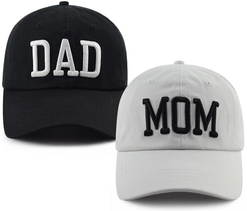 2PCS Dad Mom Hats Men Women Funny Adjustable Cotton Parent Gifts ...