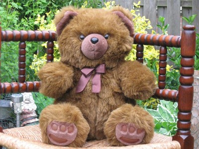 Brown Sitting Teddy Bear Plush Vinyl Paw Pads Vendex Holland | eBay