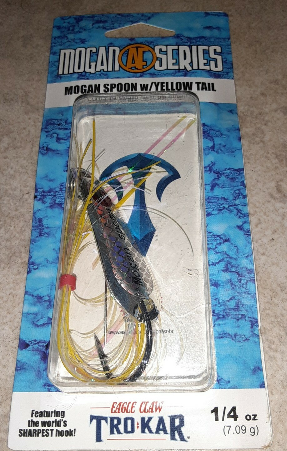 Eagle Claw Trokar 3/8 Oz Mogan Spoon W/ Yellow Tail Fishing Saltwater ...