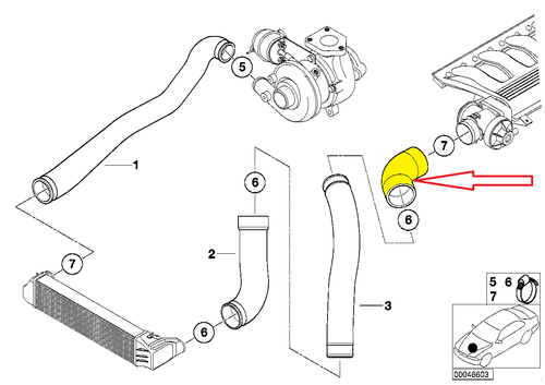 NEW FOR BMW E46 E39 1.8D 2.0 D INTERCOOLER PIPE TURBO 11617799391 ...