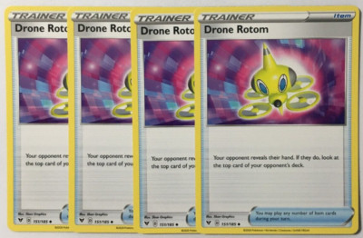 POKEMON 4X DRONE ROTOM 151/185 VIVID VOLTAGE UNCOMMON TRAINER NEAR MINT ...