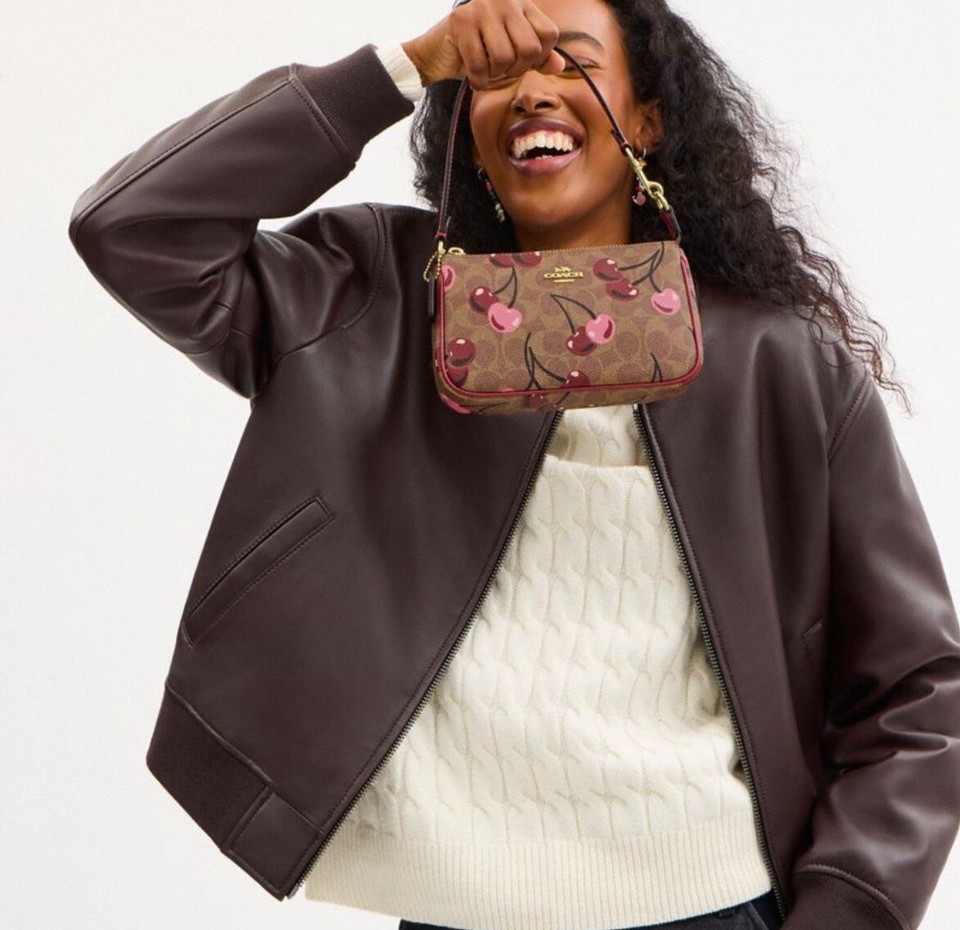 NWT COACH Women’s CR827 Nolita 19 With Cherry Print Flower Pink/Bright ...