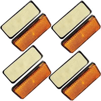 Self-Adhesive Amber / Orange Rectangular Trailer Reflectors 85x30mm (4 ...
