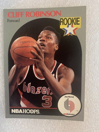 1990 NBA HOOPS #250 Cliff Robinson Portland Trail Blazers Rookie Card ...