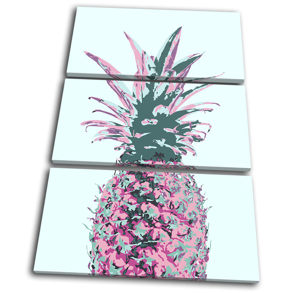 Pineapple Pop Fruit Exotic Food Kitchen TREBLE CANVAS WALL ART Picture ...