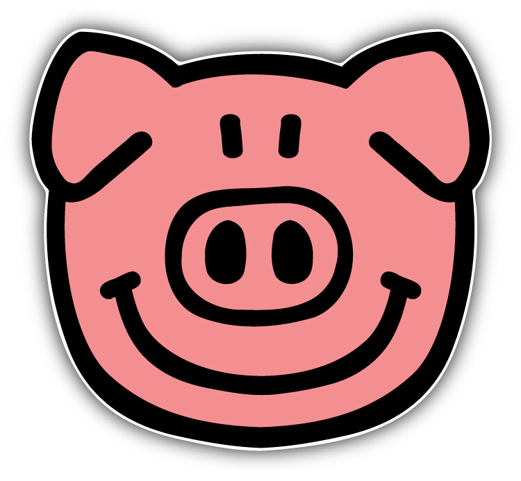 Funny Pig Face Sketch Car Bumper Sticker Decal - "SIZES" | eBay