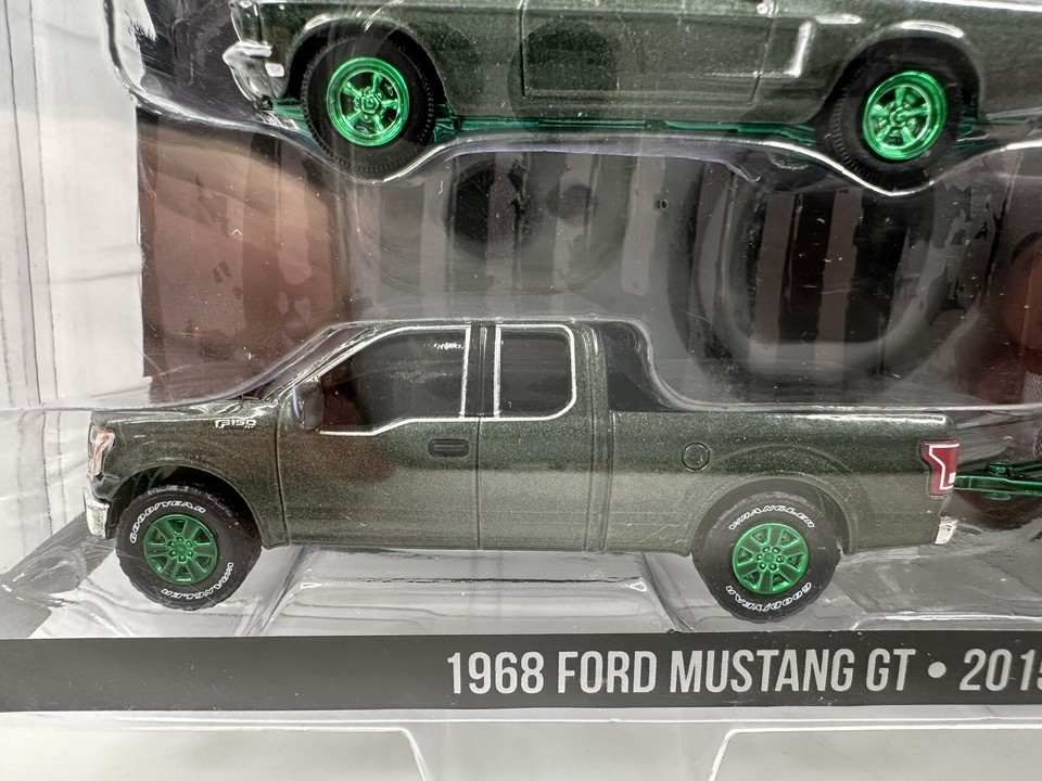 Rare Greenlight Bullitt Ford Mustang GT F-150 Trailer Green Machine ...
