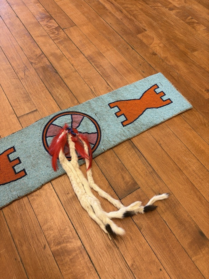 Antique Native American Plateau Beaded Blanket Strip Pinwheel Design ...