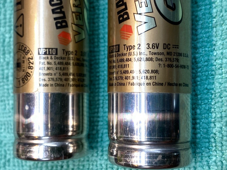 Set Of 2 Black & Decker VP110 GOLD VersaPak Batteries | eBay