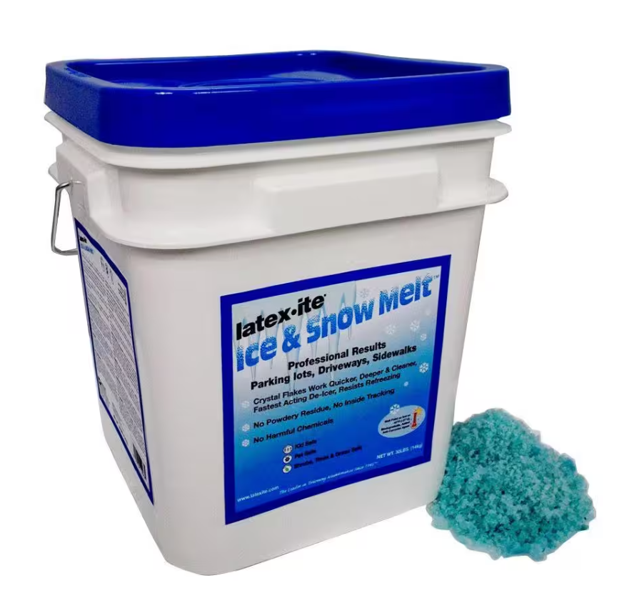 30 lb Ice Snow Melt Rock Salt Deicer Pail for Parking Lot Sidewalk, Kid ...