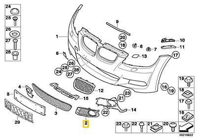 BMW 3 E92 E93 M Sport Front Bumper Right Fog Grill 51118041182 NO DUTY ...
