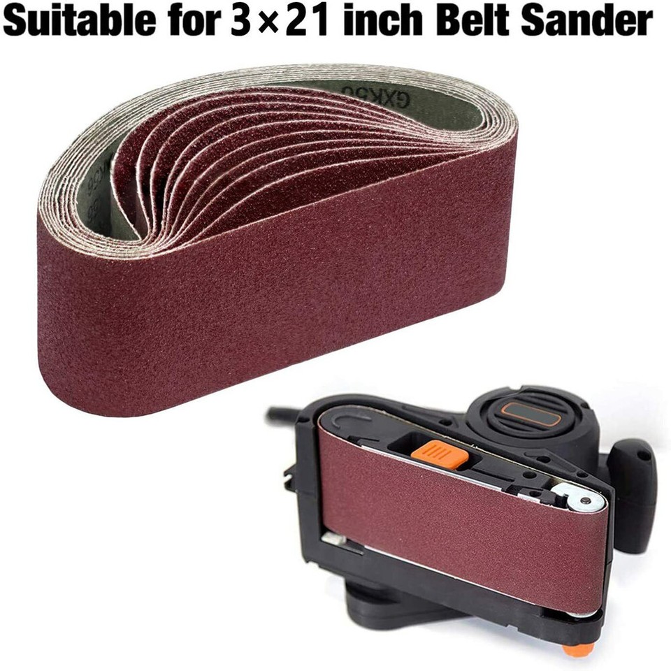 20PCS Belt Sander Sandpaper 3x21 Sanding Belts 40 60 80 120 150 240 400 ...