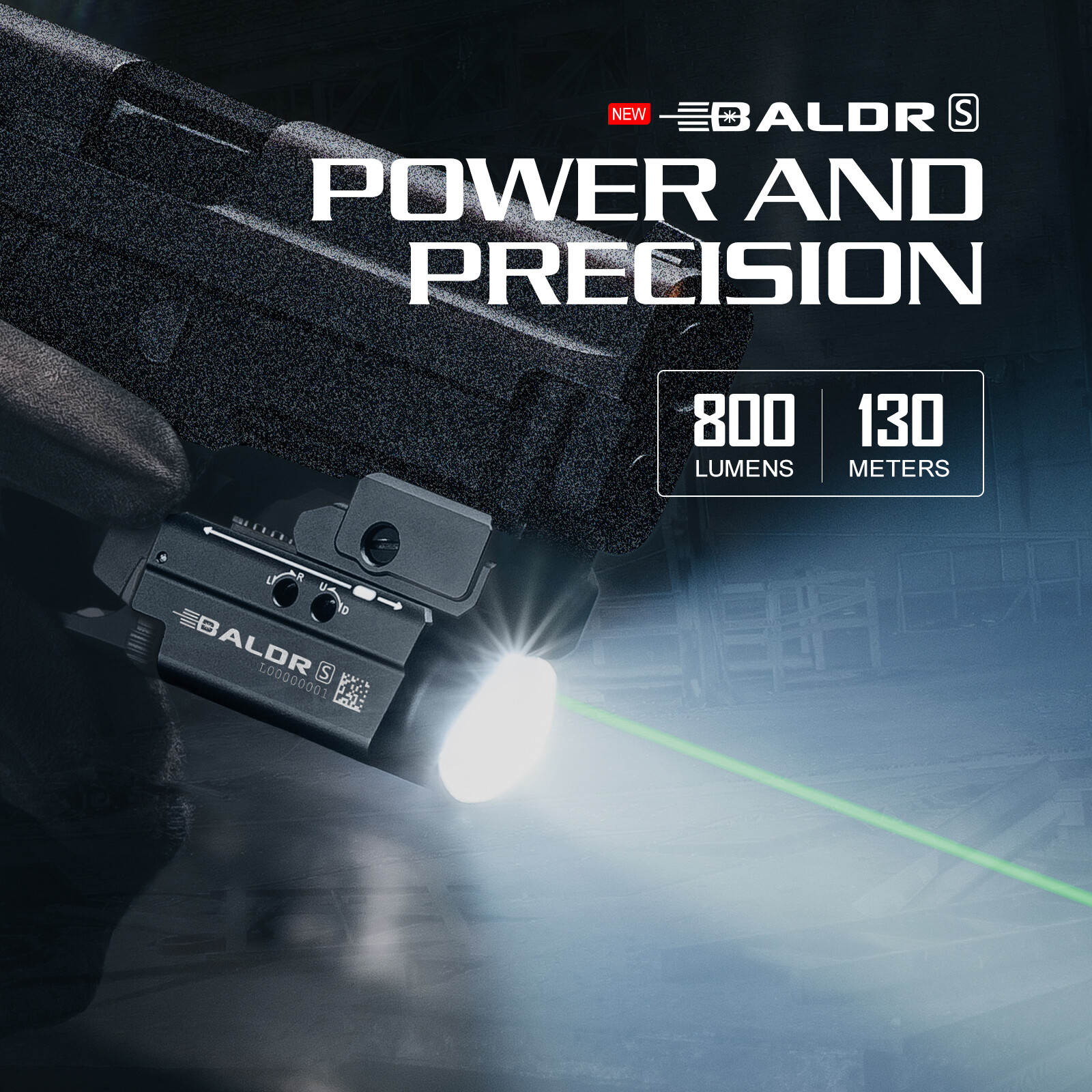 OLIGHT Baldr S Green Laser Pistol Light Tactical for Glock Rail Mount ...