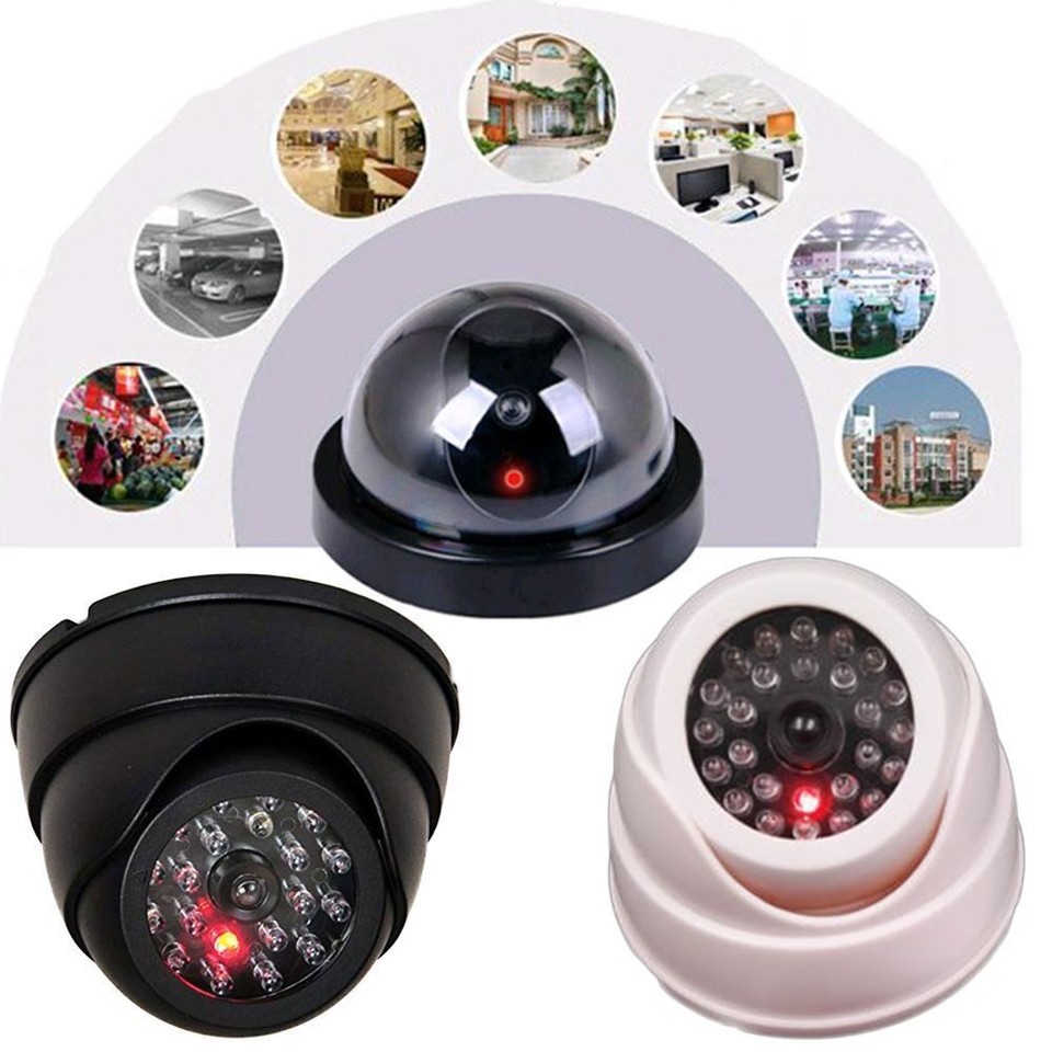 Dummy Dome Cctv Security Camera Flashing Led Indoor Outdoor Fake Cam ...