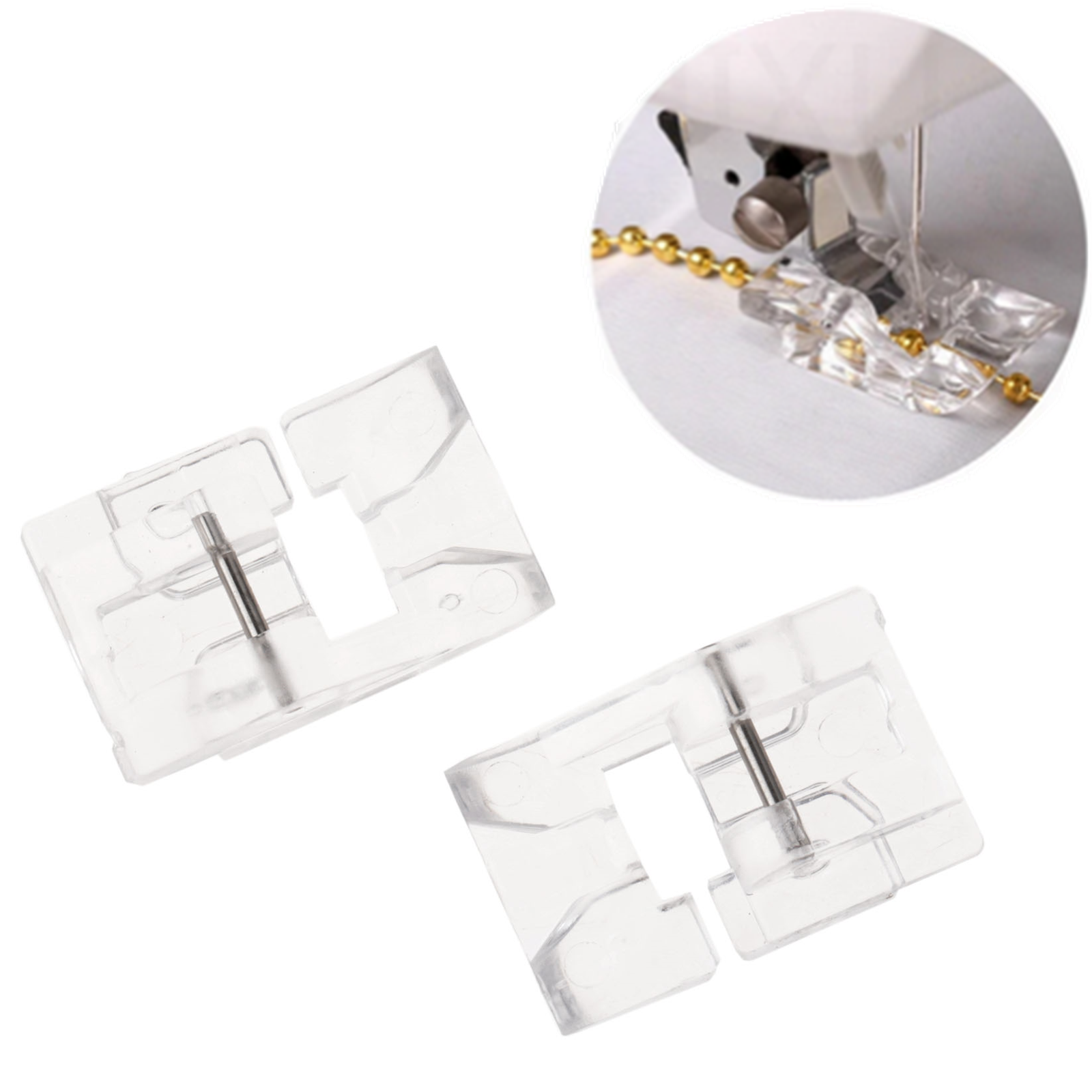 2Pcs Bead Presser Foot Household Sewing Machine Accessories for Singer ...