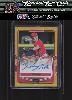 2023 Panini Chronicles SS-ZN Zach Neto Signature Series Gold Foil Auto ...
