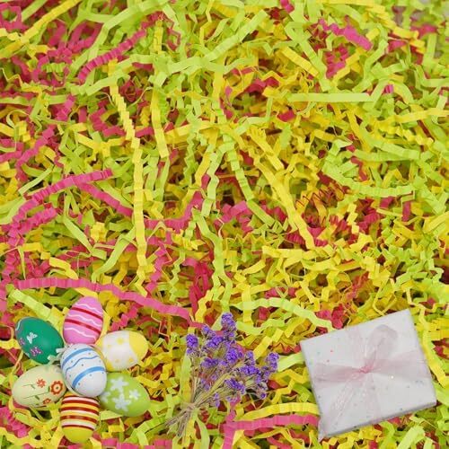 Easter Grass Crinkle Paper Shred 1LB Yellow Green Pink Gift Basket ...