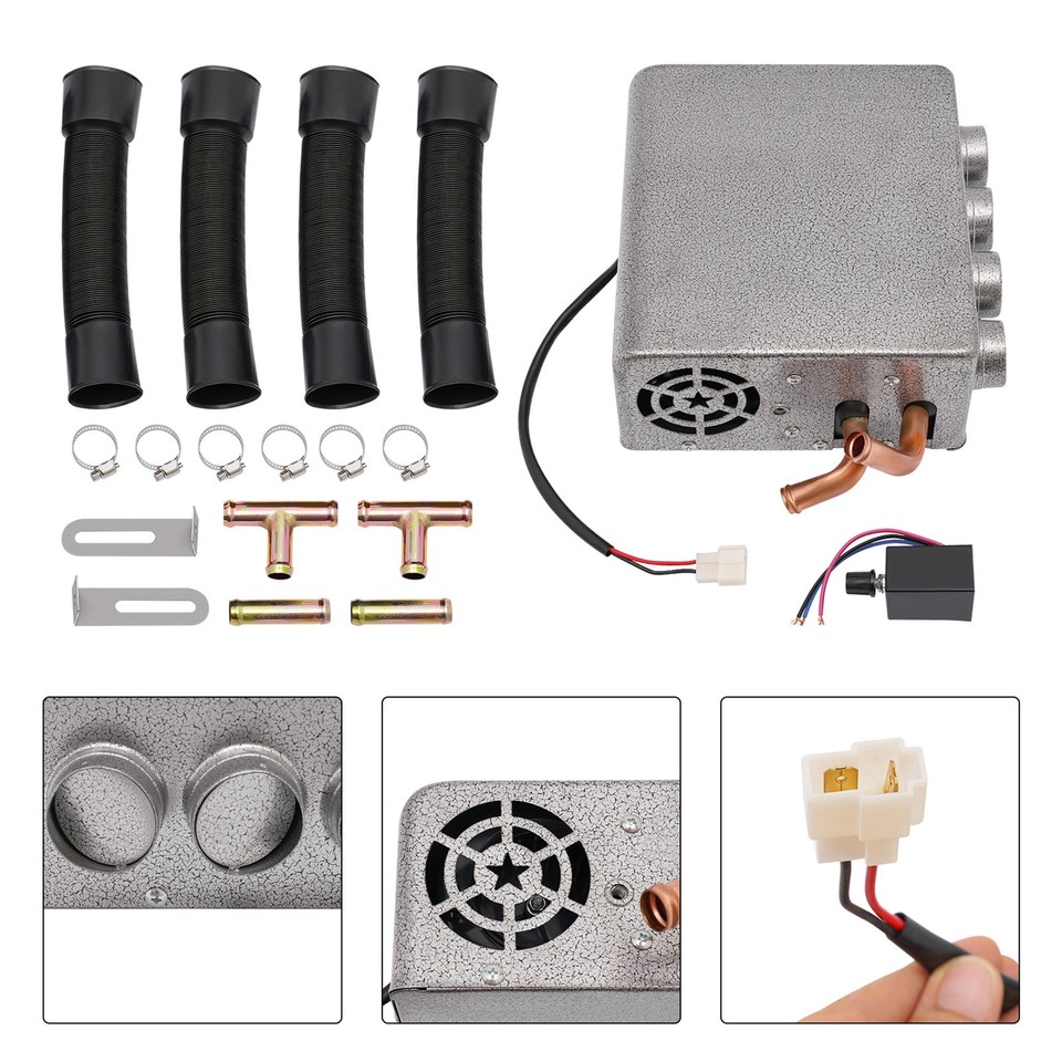 12V Universal Auto Cab Underdash Compact Heater Copper Tube + Speed ...