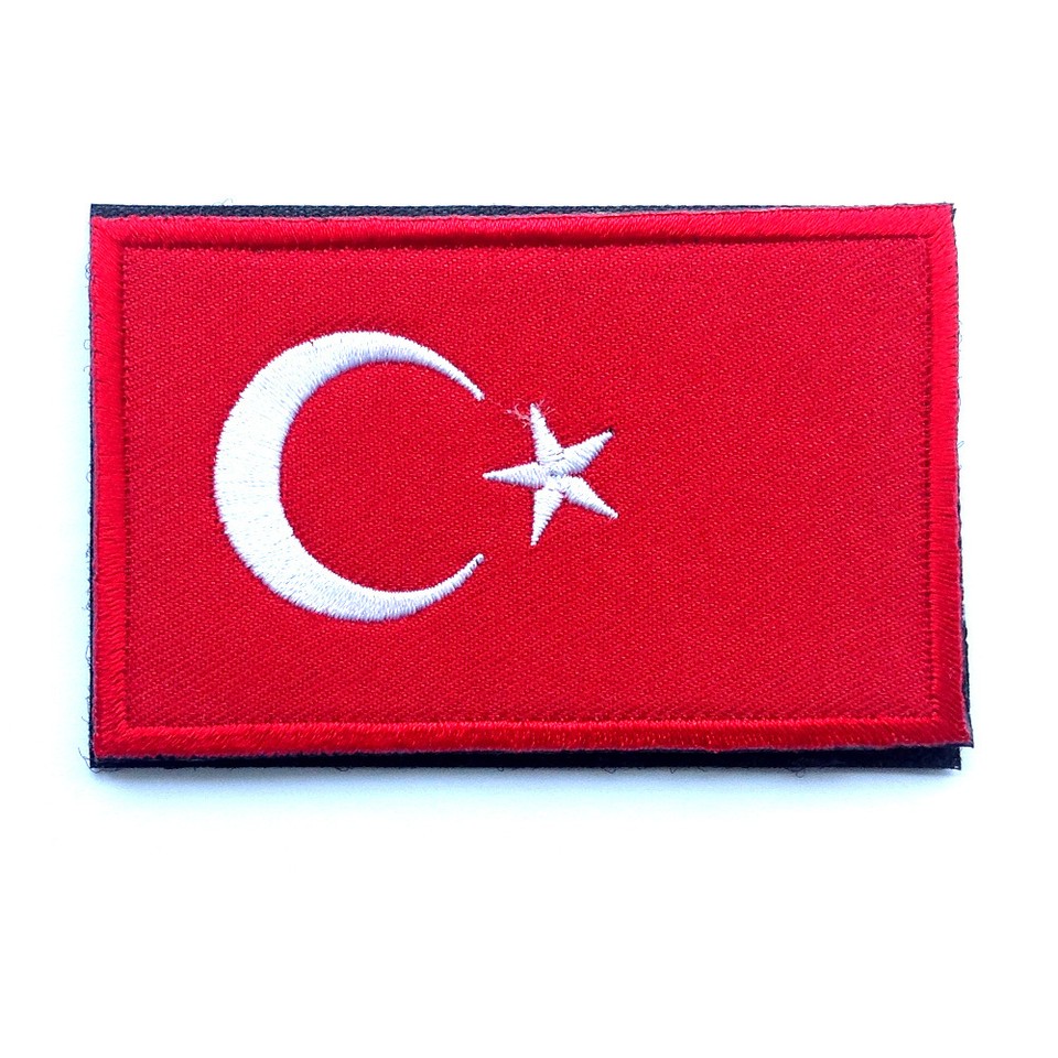 TURKEY TURKISH FLAG ARMY TACTICAL MILITARY EMBROIDERED HOOK LOOP PATCH ...
